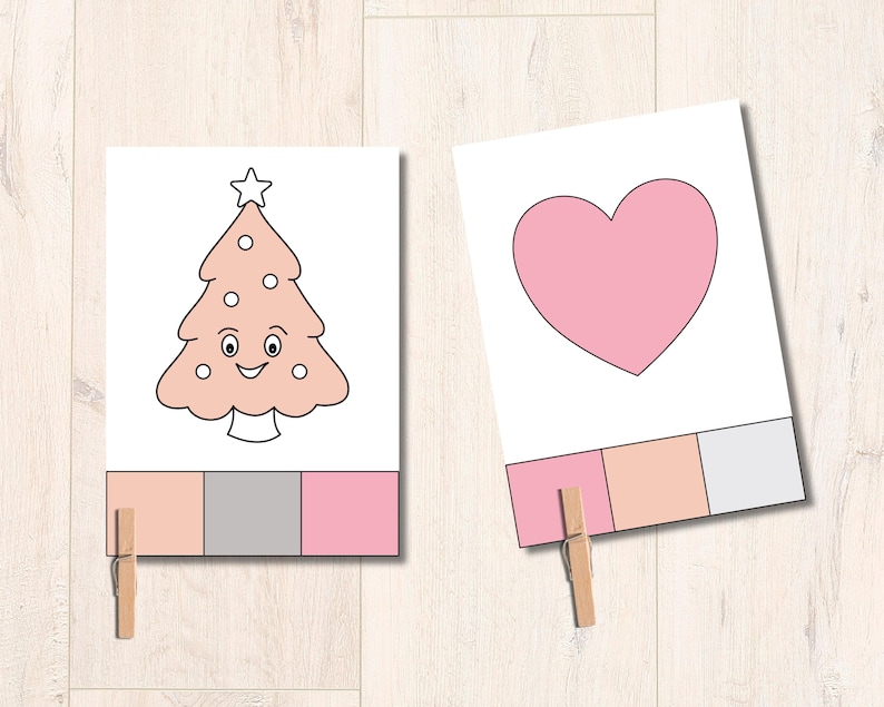 Printable Color Clip Cards, Educational Flashcards (digital Download ...