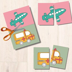 Transportation Matching Game for Kids, Two- Piece Puzzle,preschool and ...