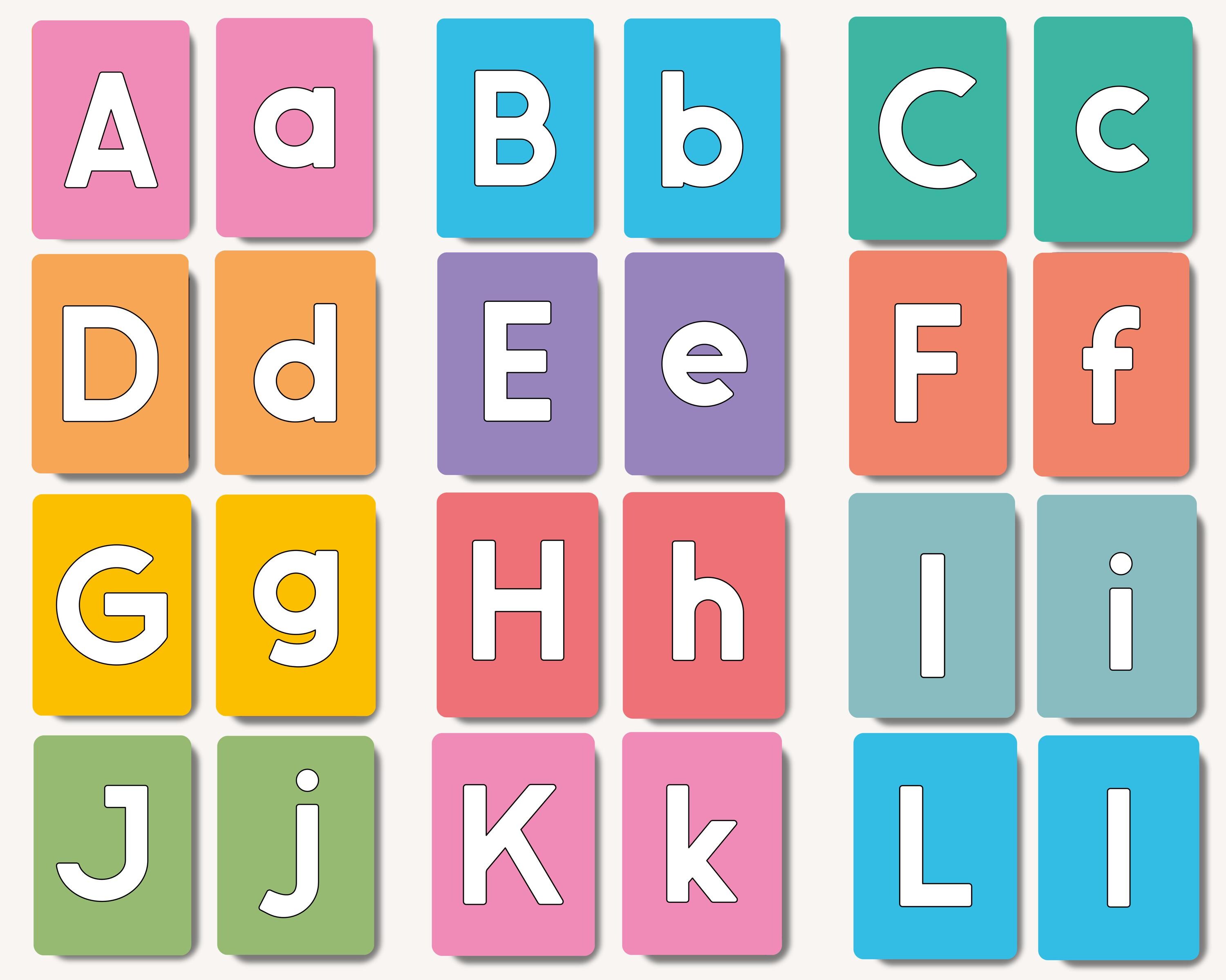 Printable Alphabet Flashcards for Kindergarten, Uppercase and Lowercase ...