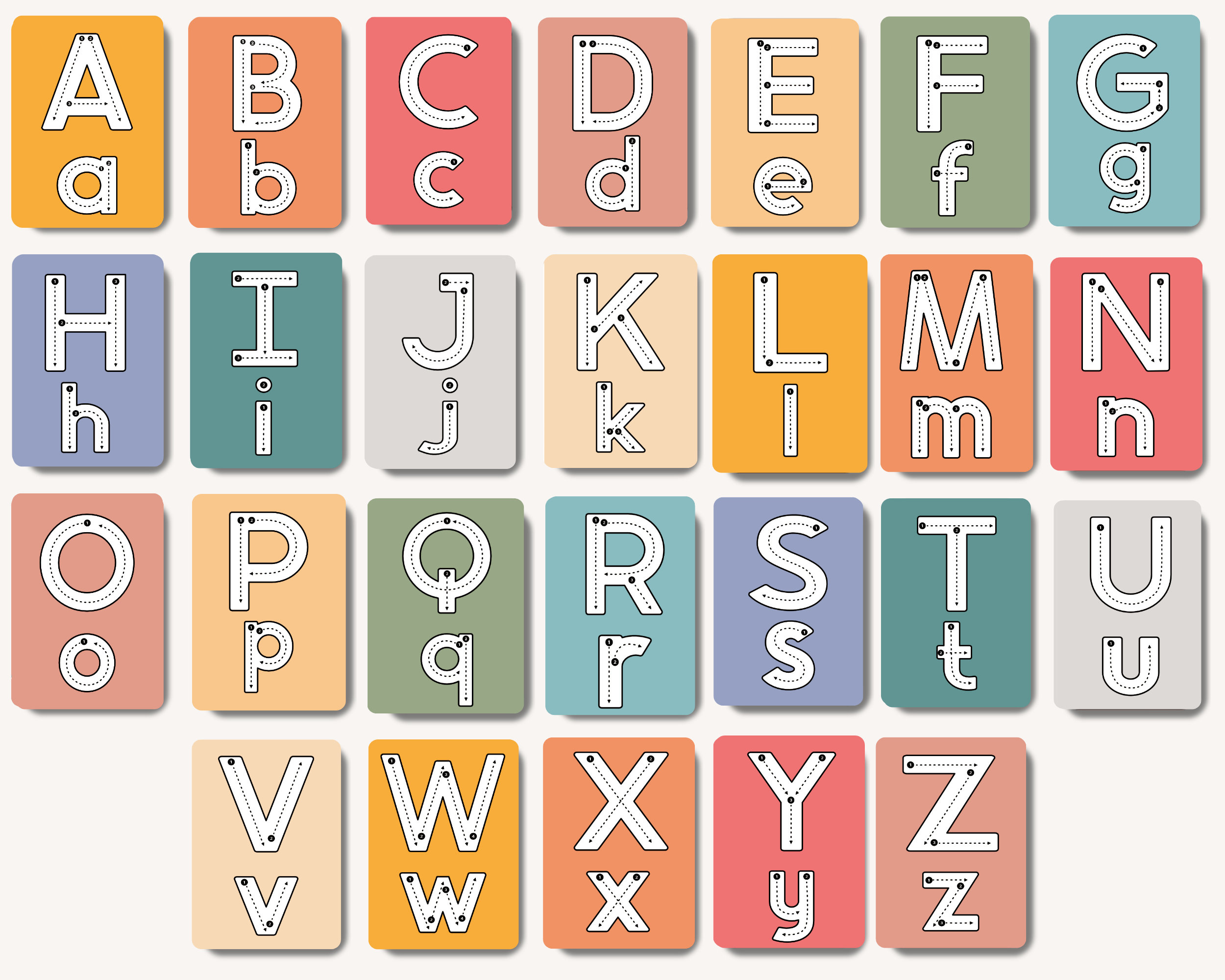 Complete Alphabet and Number Tracing Letters for Kids, 88 Colorful ...