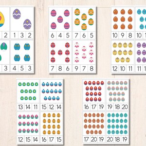 Printable Easter Counting Cards and Clip Activity for Kids, Educational ...