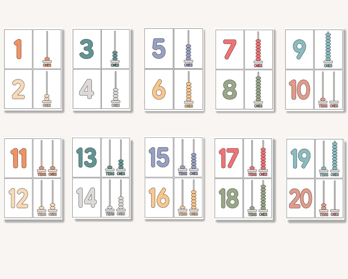 Montessori Bead Cards From 1 to 100, Preschool Math Activities ...