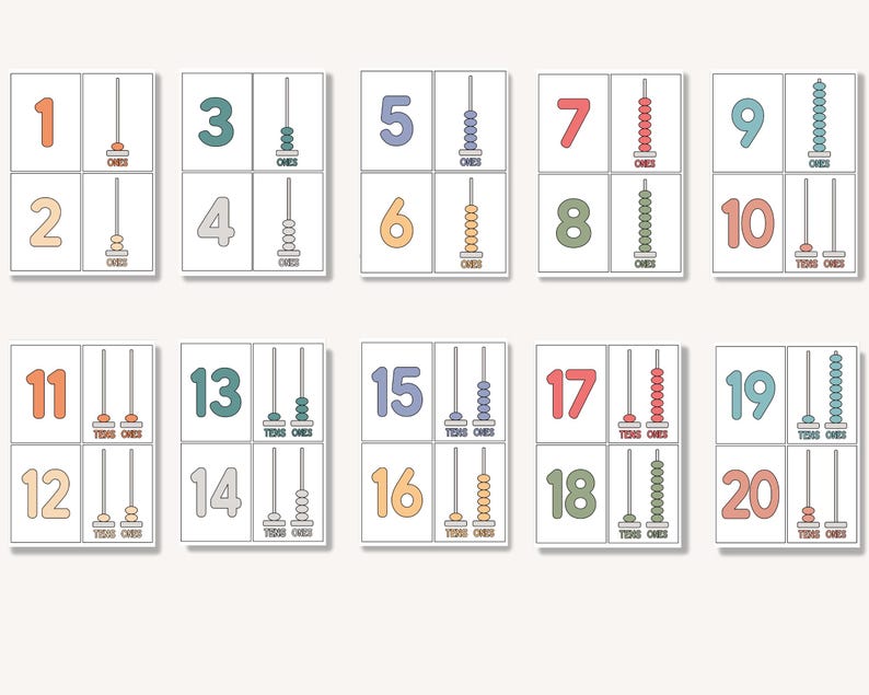 Montessori Bead Cards From 1 to 100, Preschool Math Activities ...