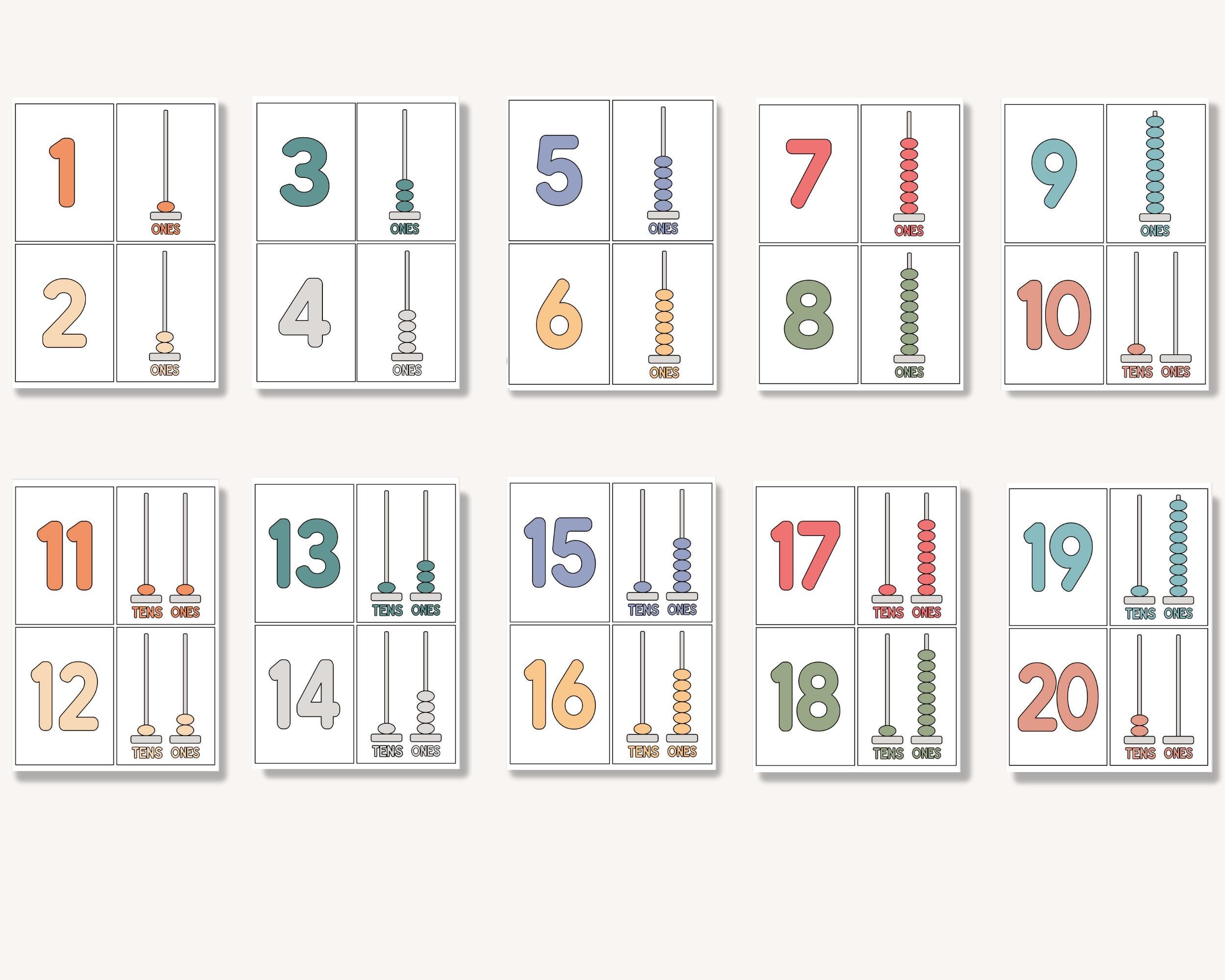 Montessori Bead Cards From 1 to 100, Preschool Math Activities ...