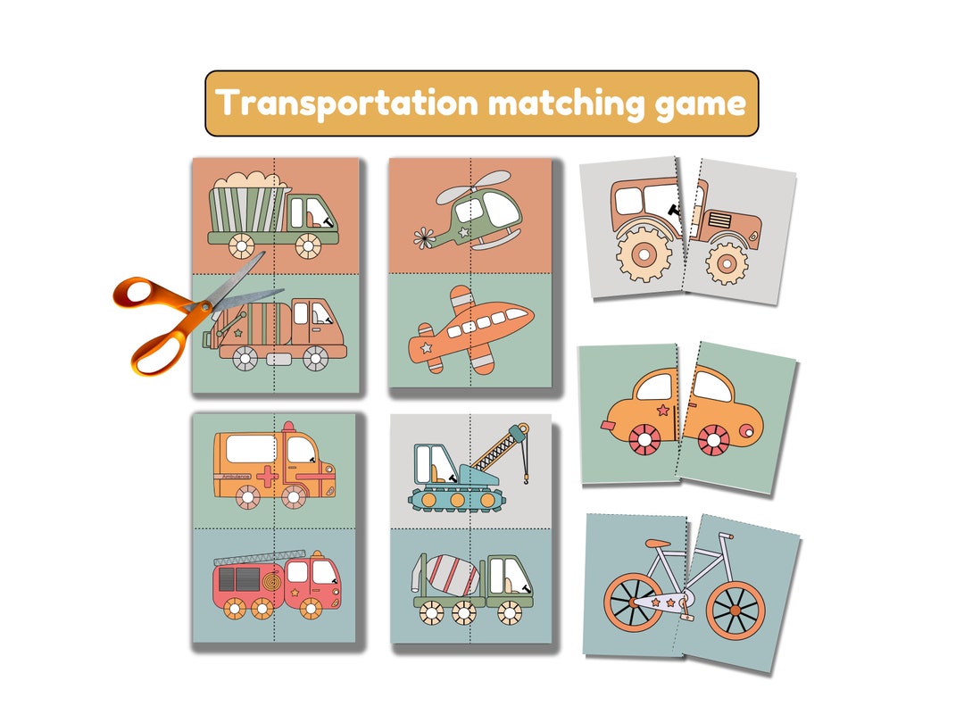 Transportation Combination Game, 24 Transportation Puzzles, Vehicle ...