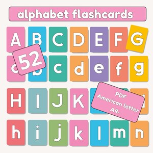 Printable Alphabet Flashcards for Kindergarten, Uppercase and Lowercase ...