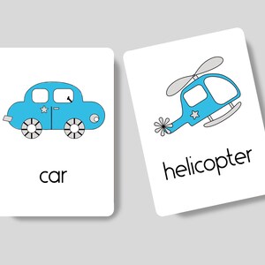 Printable Transportation Vehicle Flashcards for Kids, Preschool ...