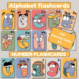 Alphabet Cards Printable for Preschool, Number Cards Printable for ...