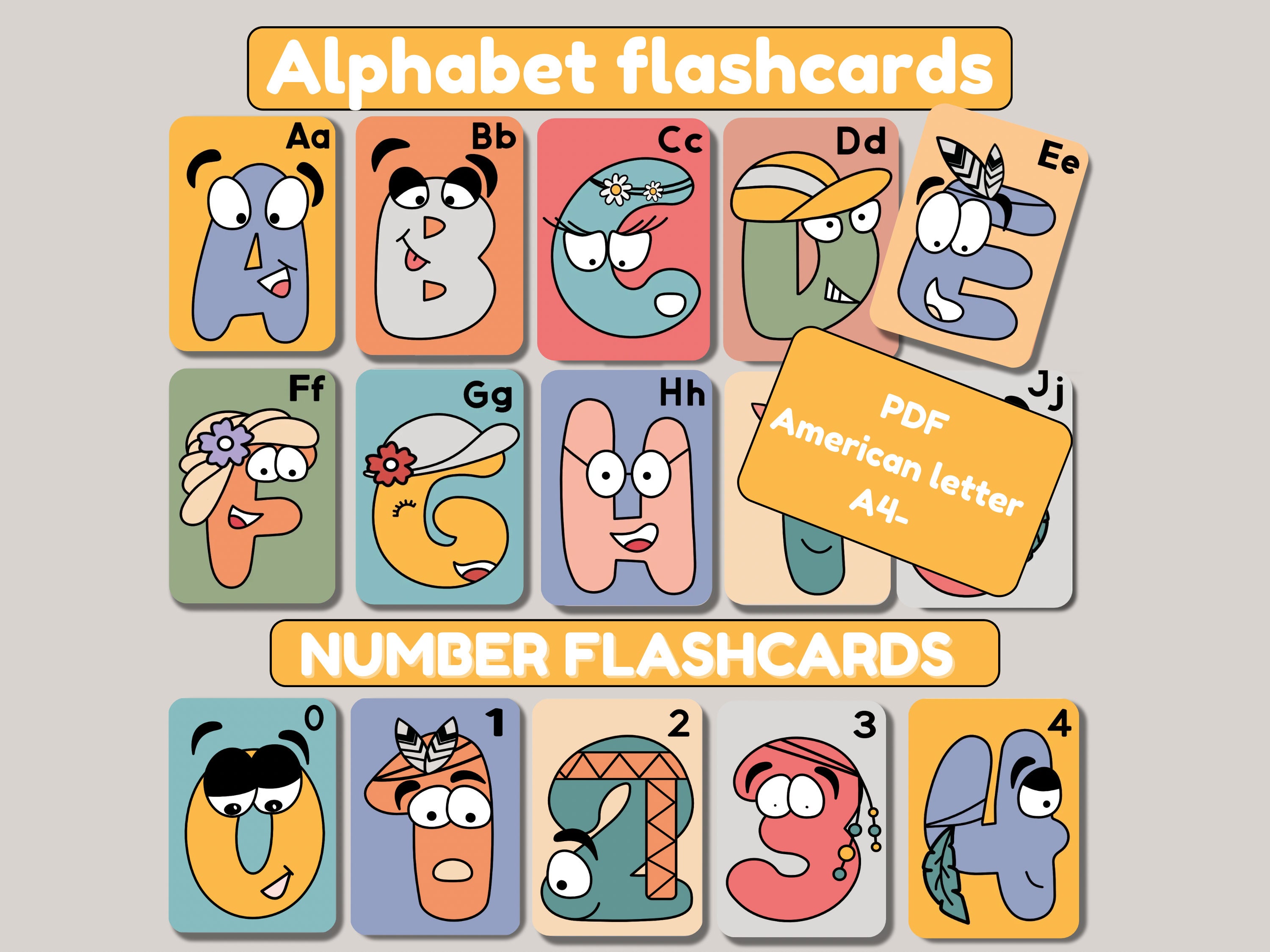 Alphabet Cards Printable for Preschool, Number Cards Printable for ...