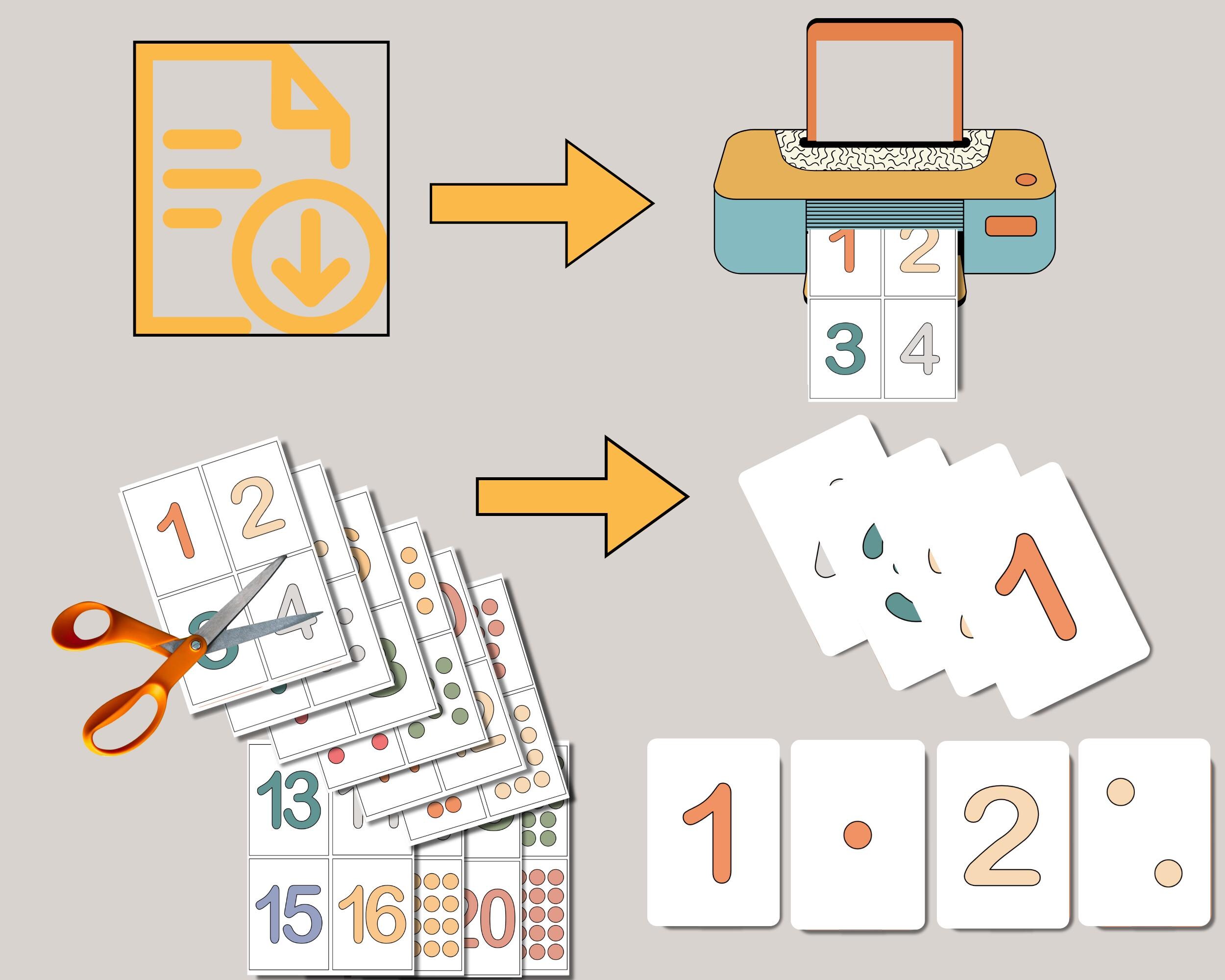 Number Flashcards for Preschool, Printable Numbers for Kindergarten ...