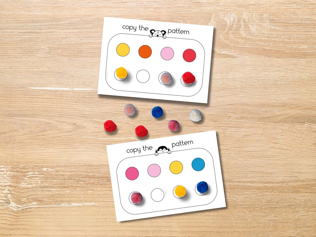 Color Pattern Activity Cards for Preschool, Printable Early Learning ...