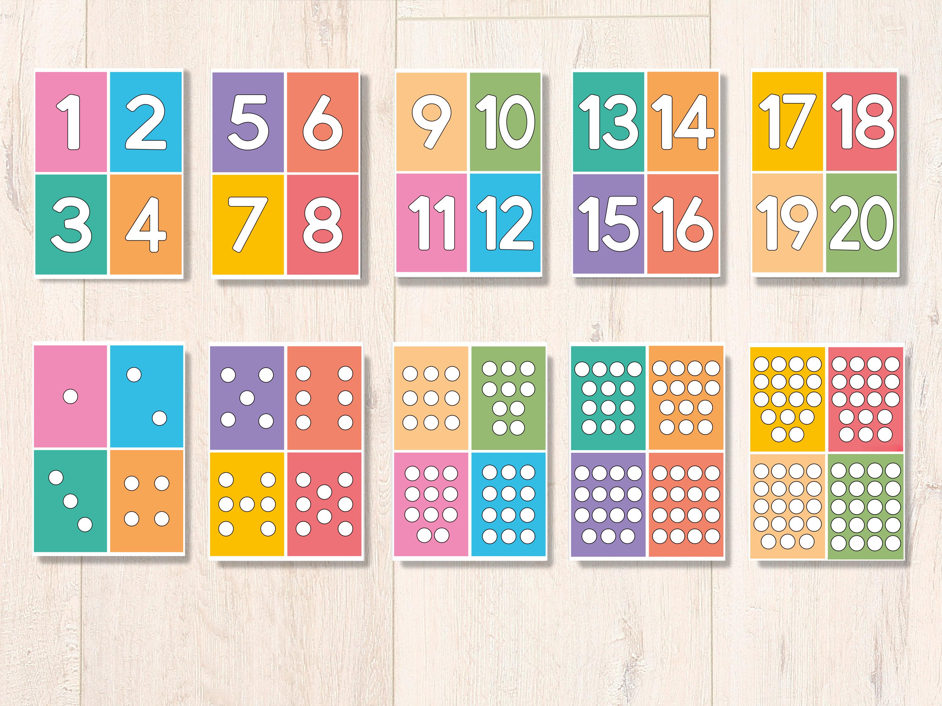 Number Flashcards for Preschool, Printable Numbers for Kindergarten ...
