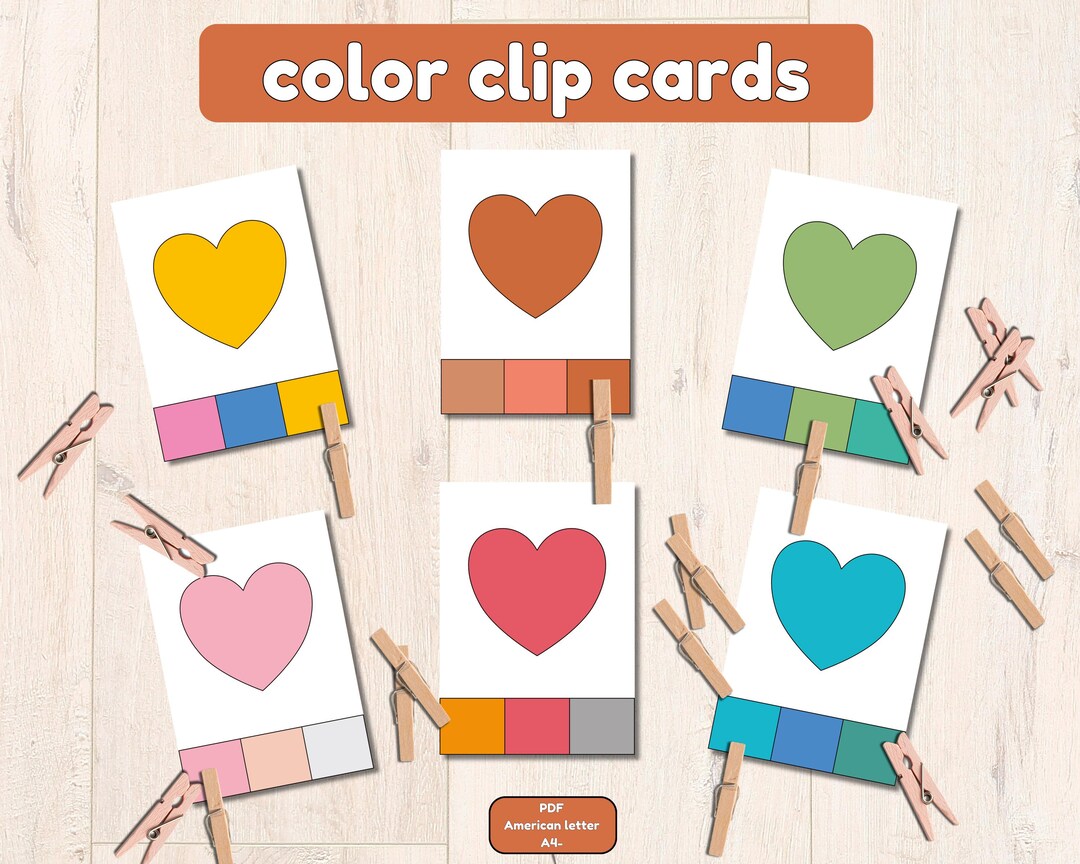 Printable Color Clip Cards, Educational Flashcards (digital Download ...