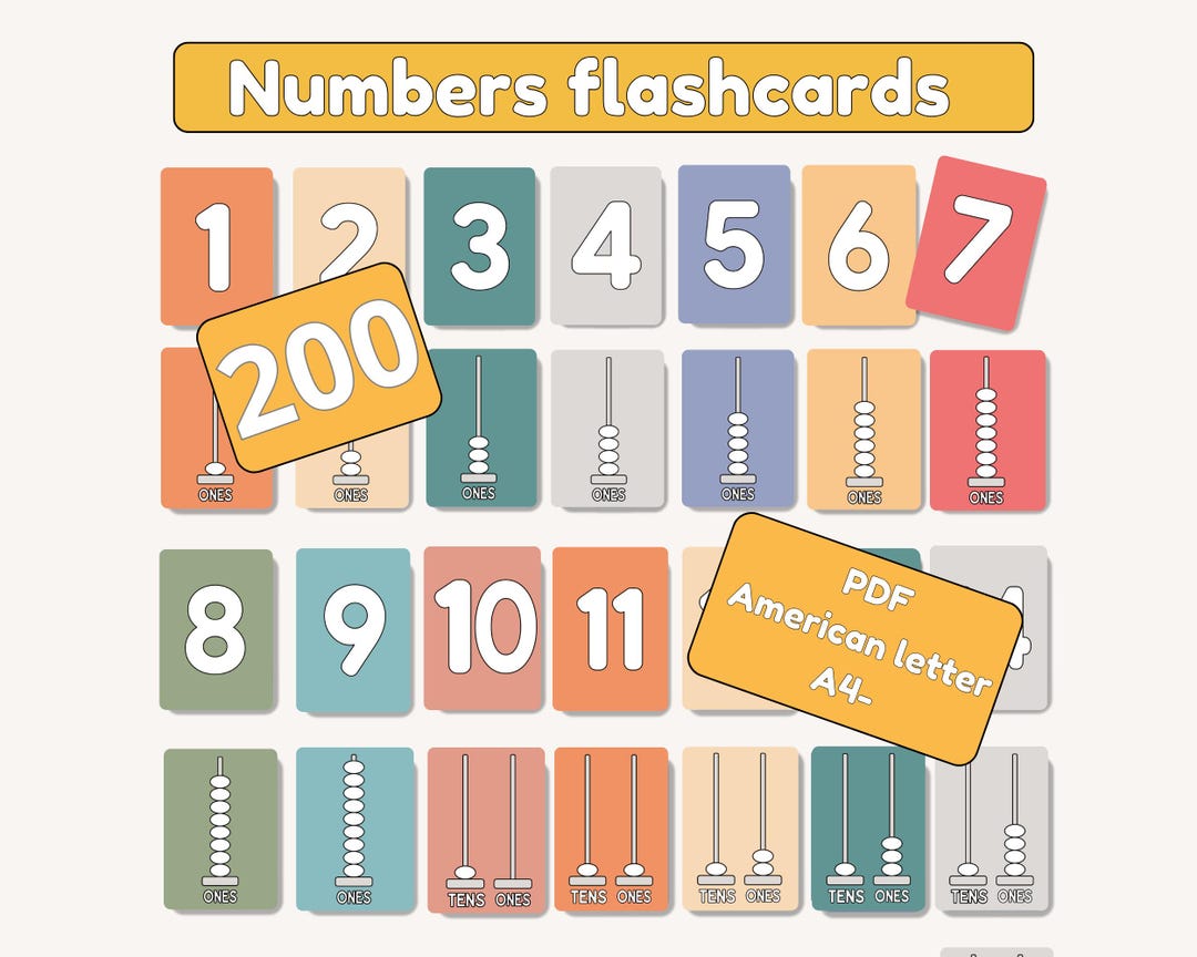 Montessori Bead Cards From 1 to 100, Preschool Math Activities ...