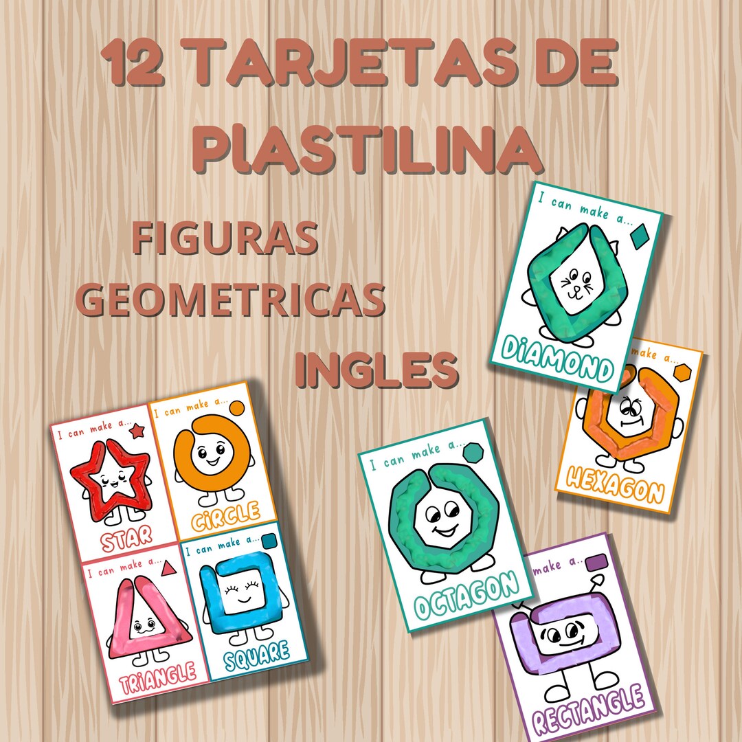 Playdough Cards Geometric Shapes, Printable Playdough Mats ...