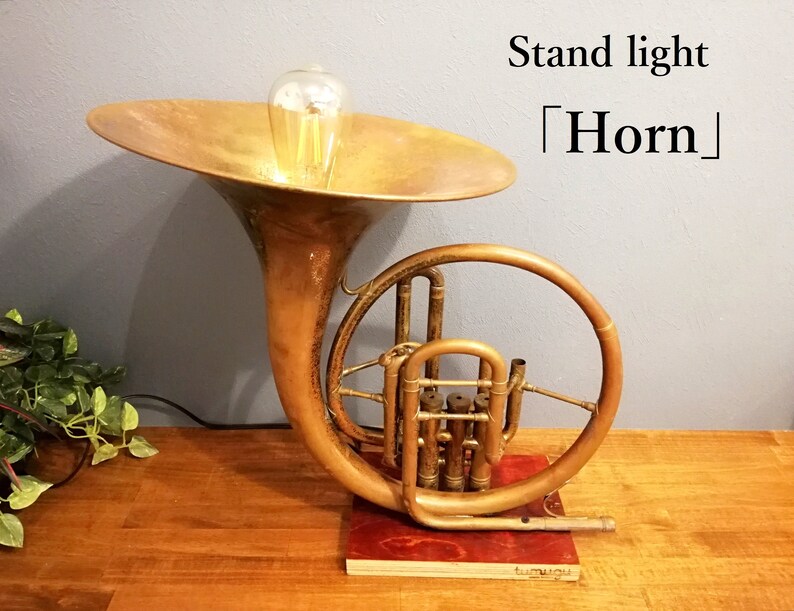 Upcycled Horn Lamp ,JAPAN, Retro Musical Home Decor Accessory, Gift for ...