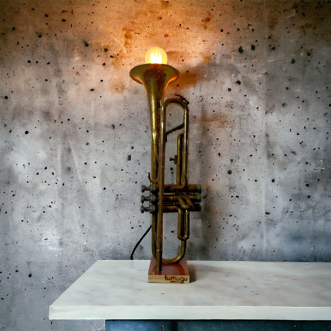 Upcycled Trumpet Lamp ,JAPAN, Retro Musical Home Decor Accessory, Gift ...