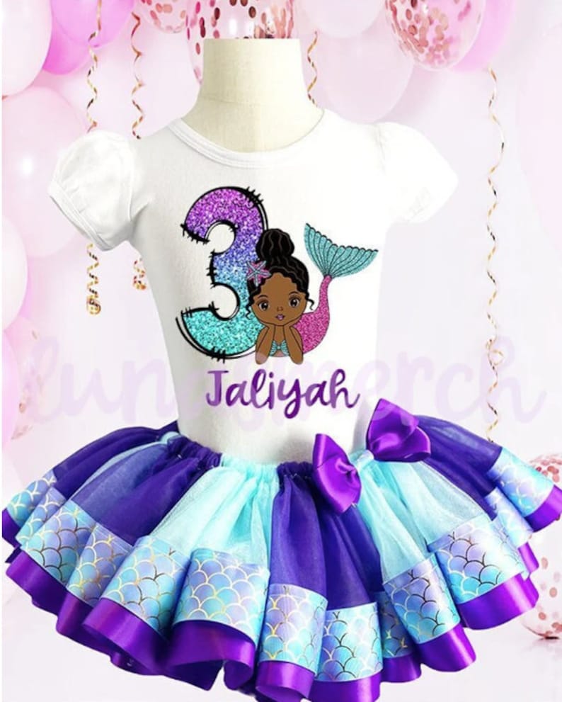 Birthday Tut Set, Mermaid Birthday Tutu Outfit, Girls Birthday Tutu Set ...