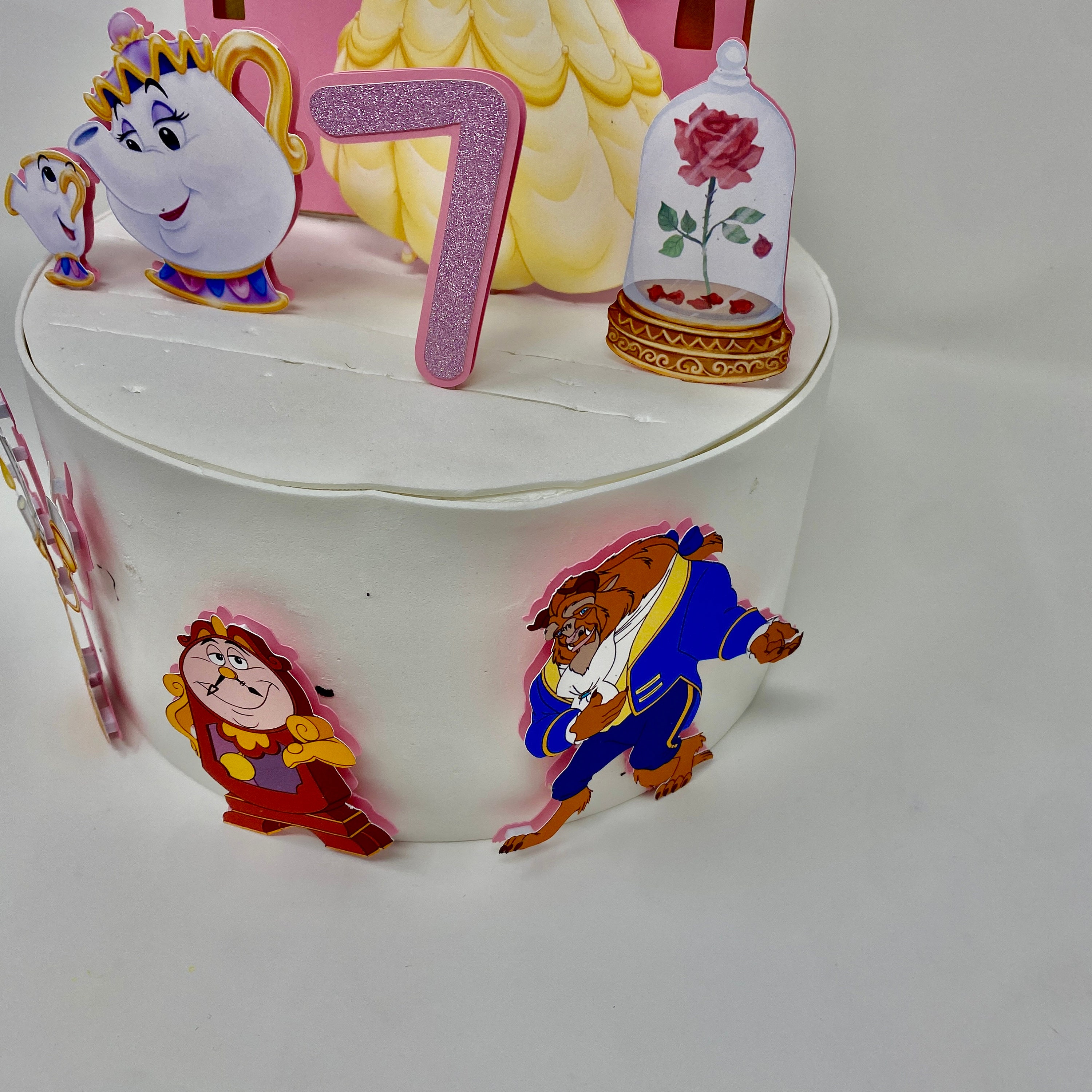 Belle Cake Topper Beauty and the Beast Cake Topper Princess Cake Topper ...