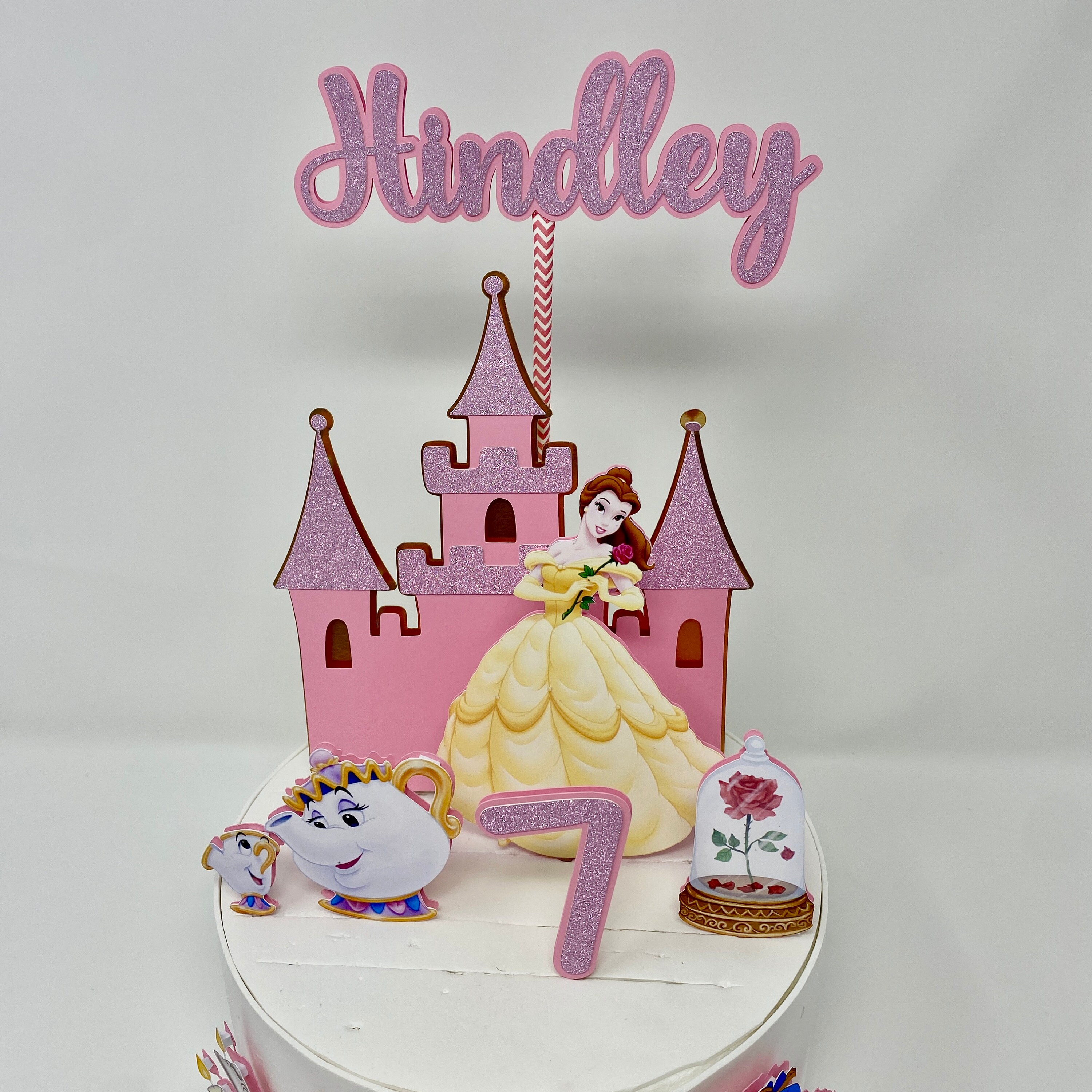 Belle Cake Topper Beauty and the Beast Cake Topper Princess Cake Topper ...