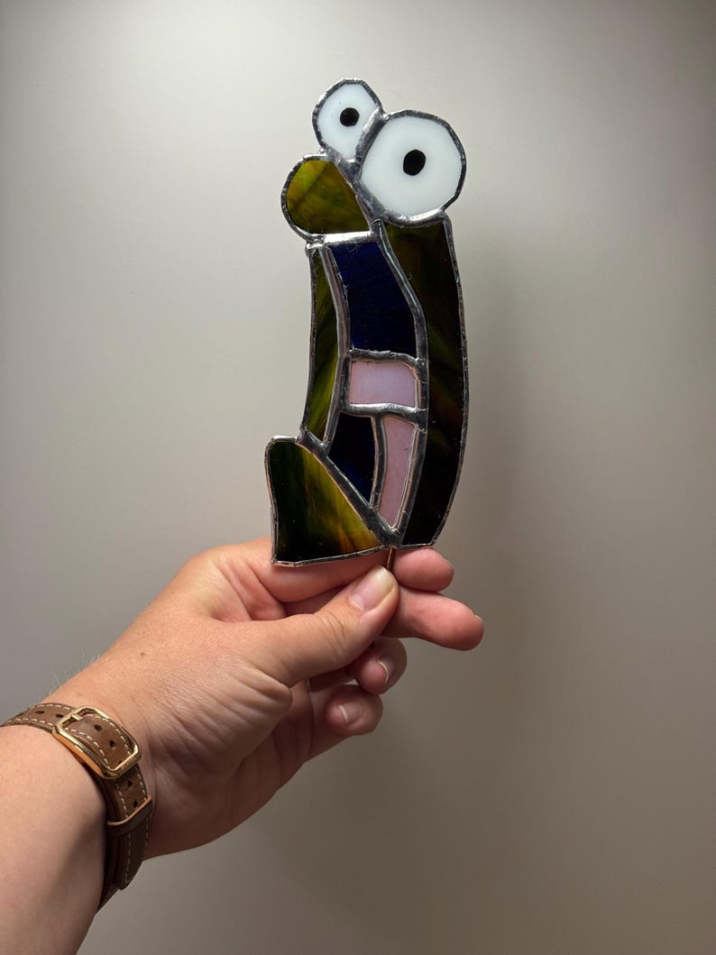 Stained Glass Meep Plant Stake - Spongebob Inspired Decor - Etsy