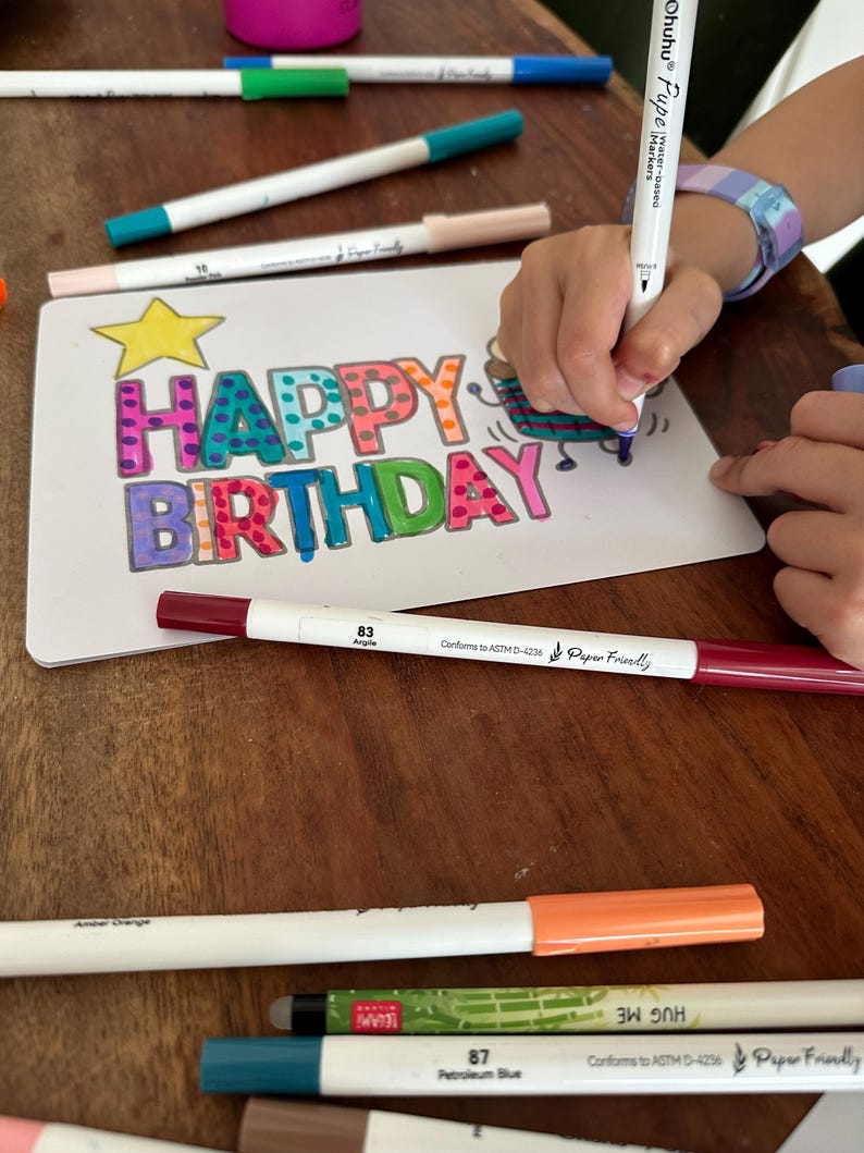 Kids Birthday Card | Colorable Cupcake Design (instant Download) - Etsy