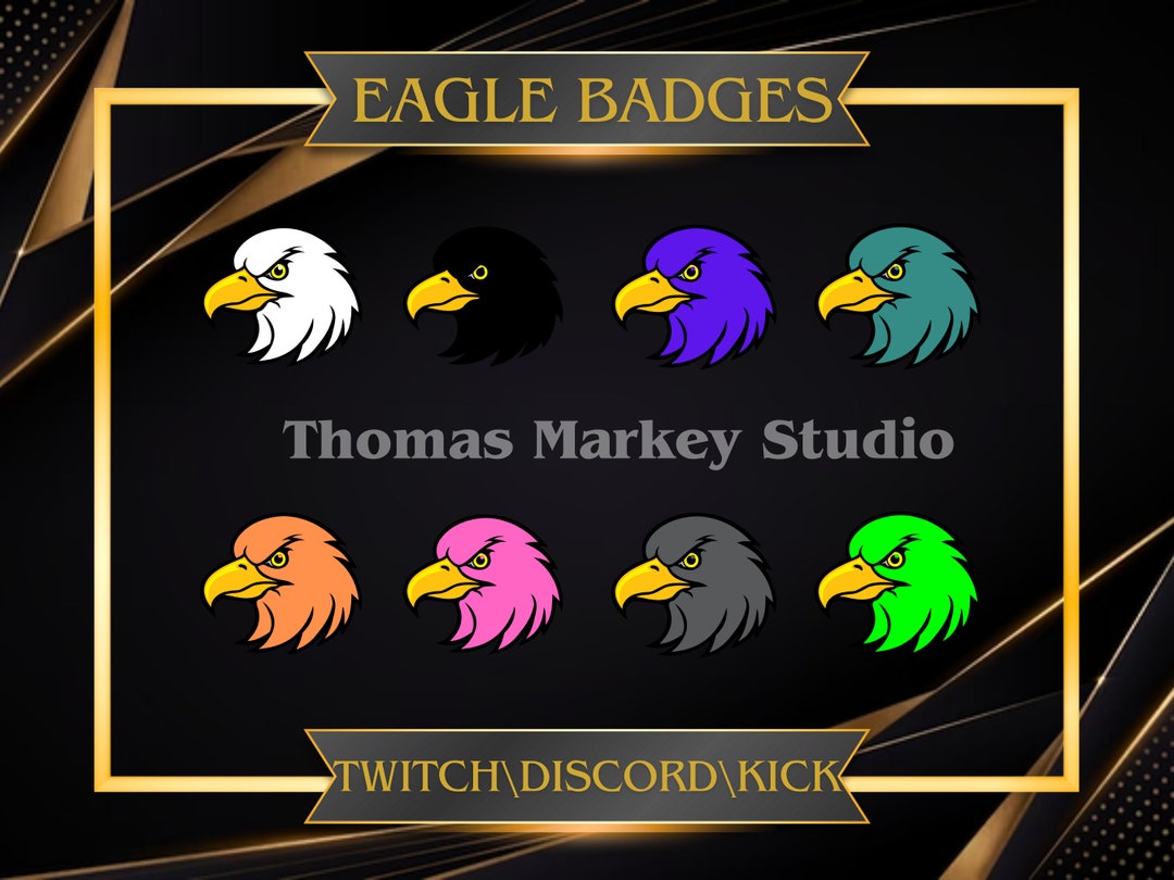 Twitch Sub Badges With an Eagle - Streamer Badge Featuring Eagles ...