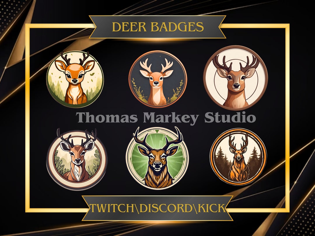 6 Supreme Deer Sub Badges | Animal-themed Subscriber Badge | Streamer ...