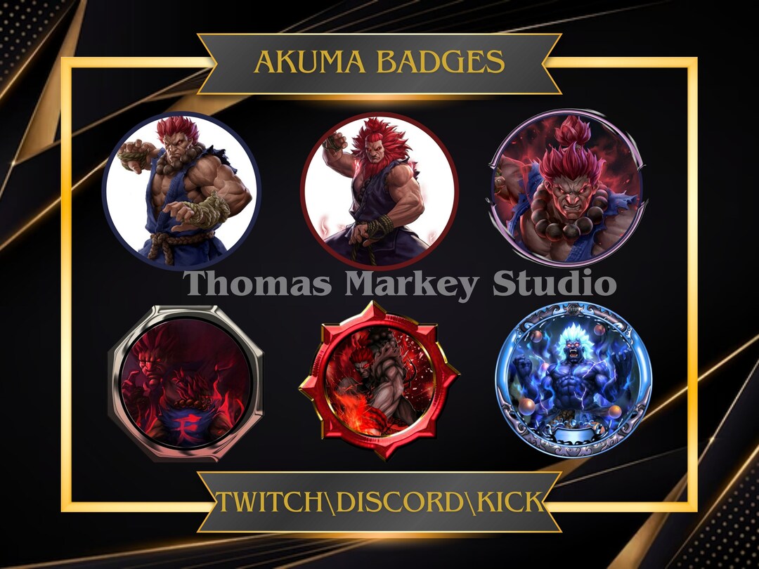 Aku-ma Sub/bit Badges for Twitch | Set of 6 Anime Badge | Discord Role ...