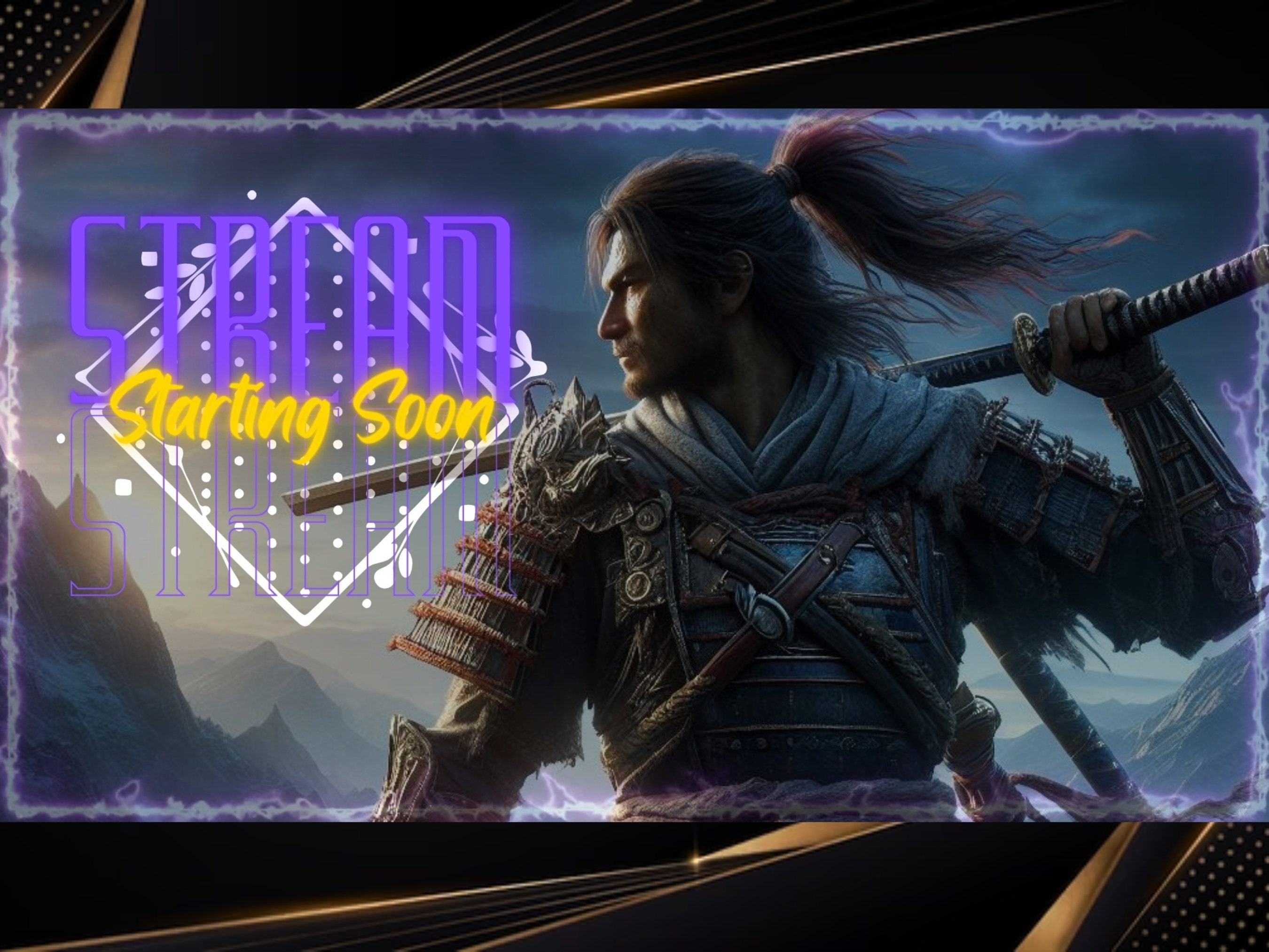 Twitch Overlay Package | Animated Stream Overlay Package | Samurai ...