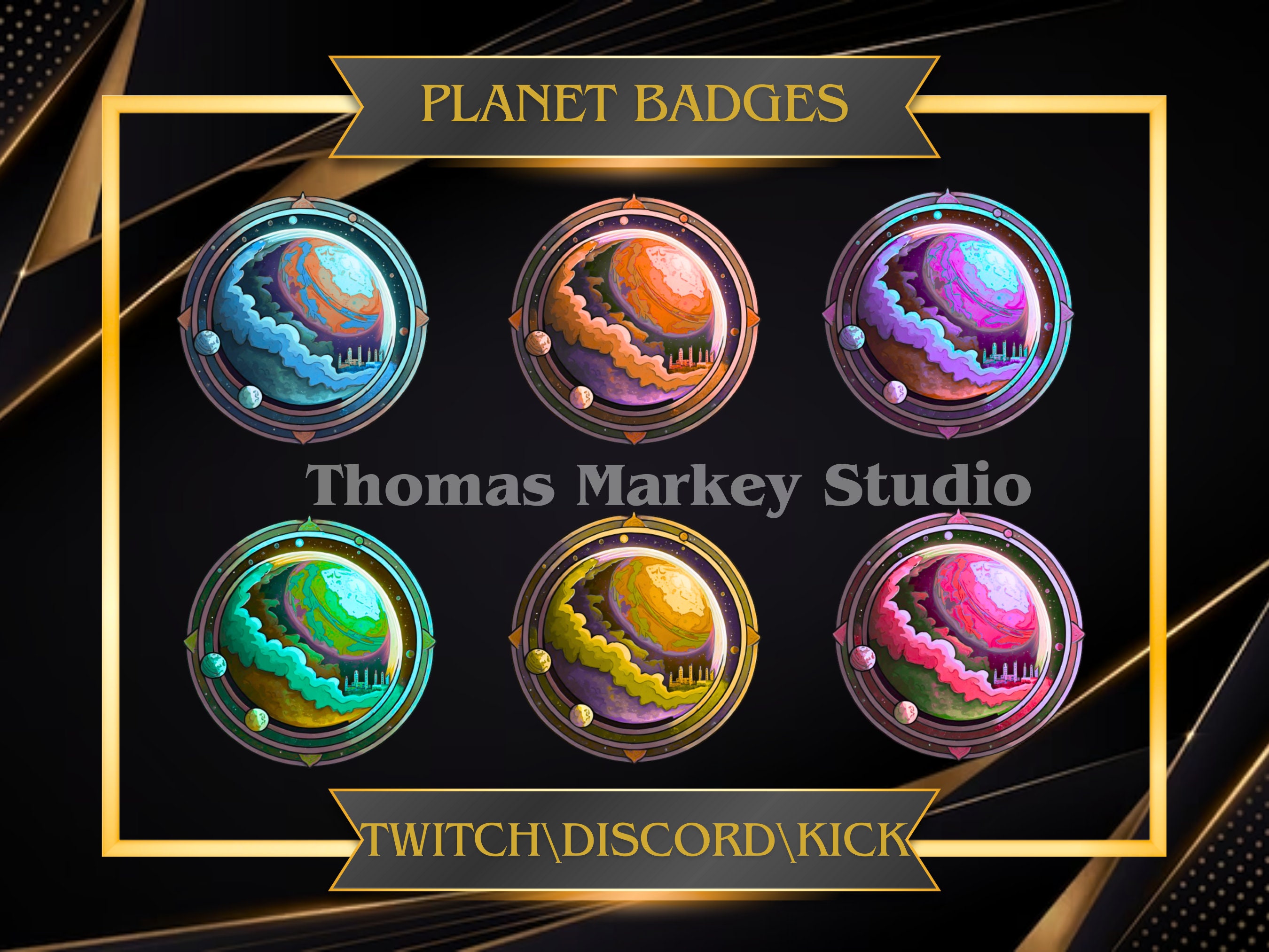 Planet Badges - Galaxy - Space - Ready to Use for Twitch / Discord ...