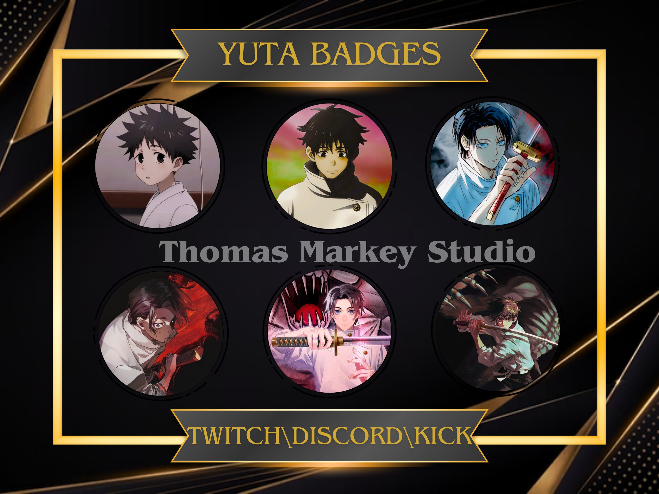 6 Sub/bit Twitch Badges | Yuta-okkotsu | Instant Download | Cool ...