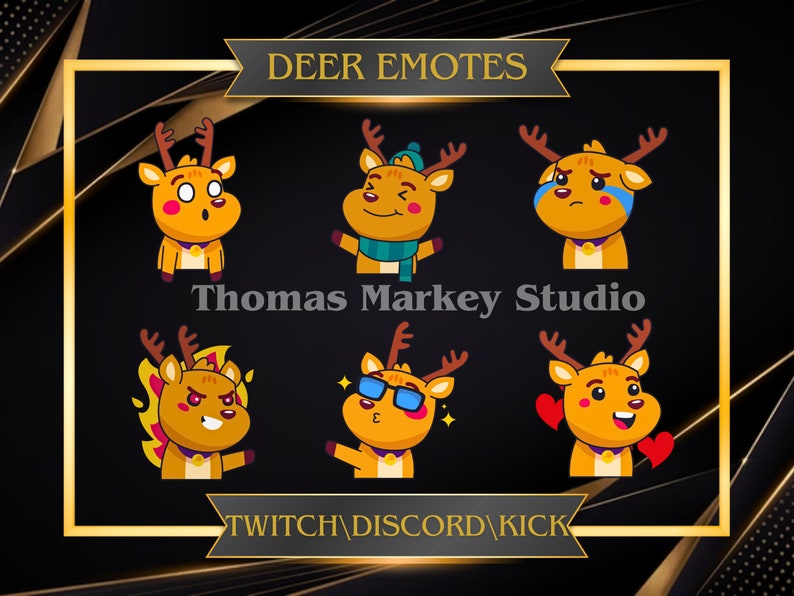 Twitch Emotes - Adorable Brown Deer Chibi Emotes for Streamers ...