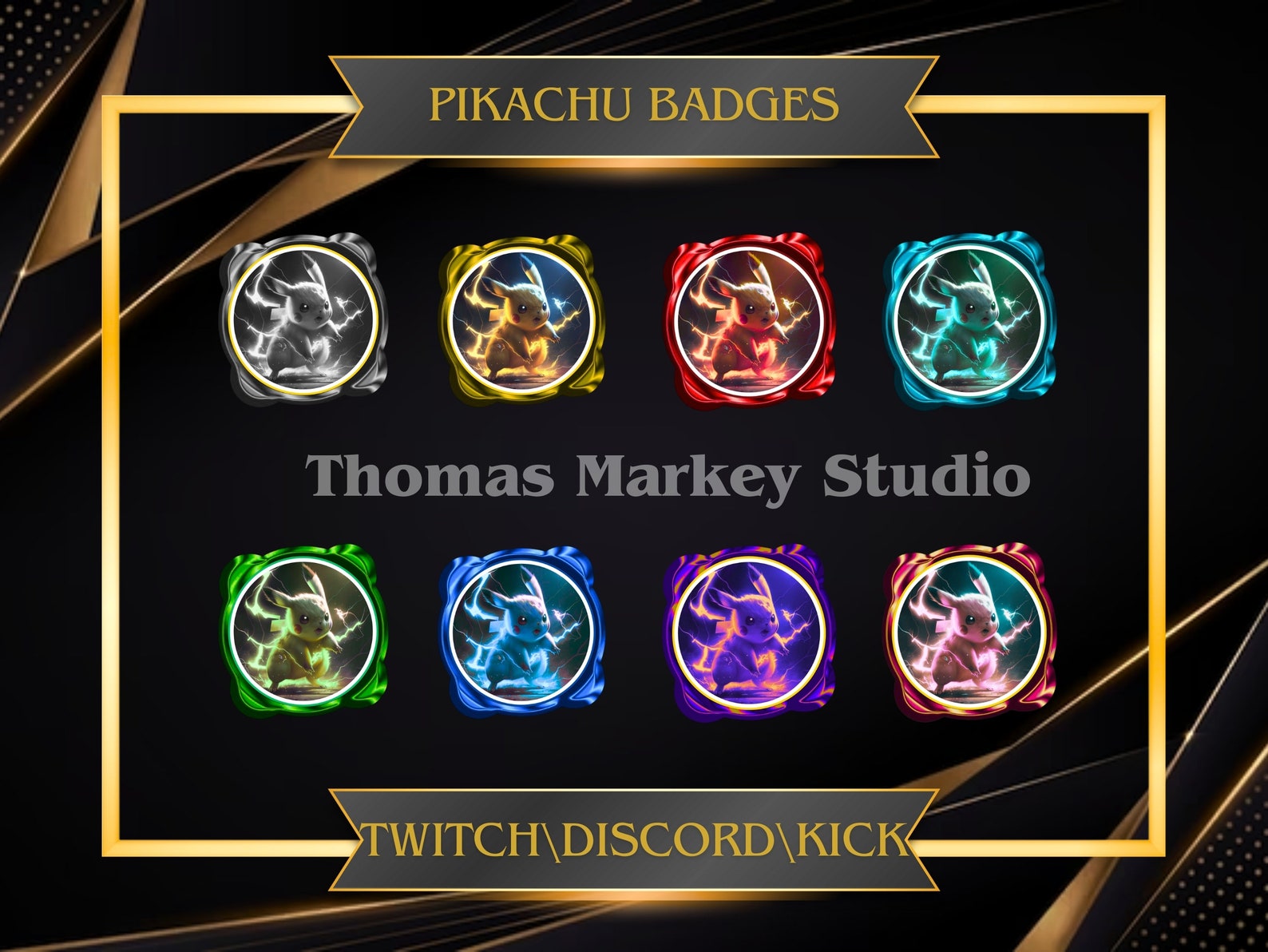 Pikachu Pokemon Sub Badges Cute Twitch Sub Bit Badges Sub Badges Cute ...