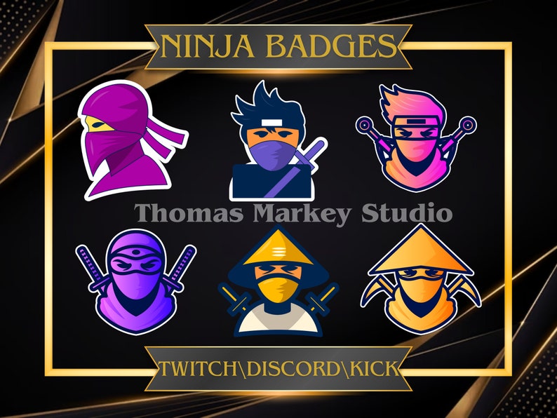 Chibi Ninja Badges - Anime-themed, Manga Cartoon Cute Badges for Twitch ...