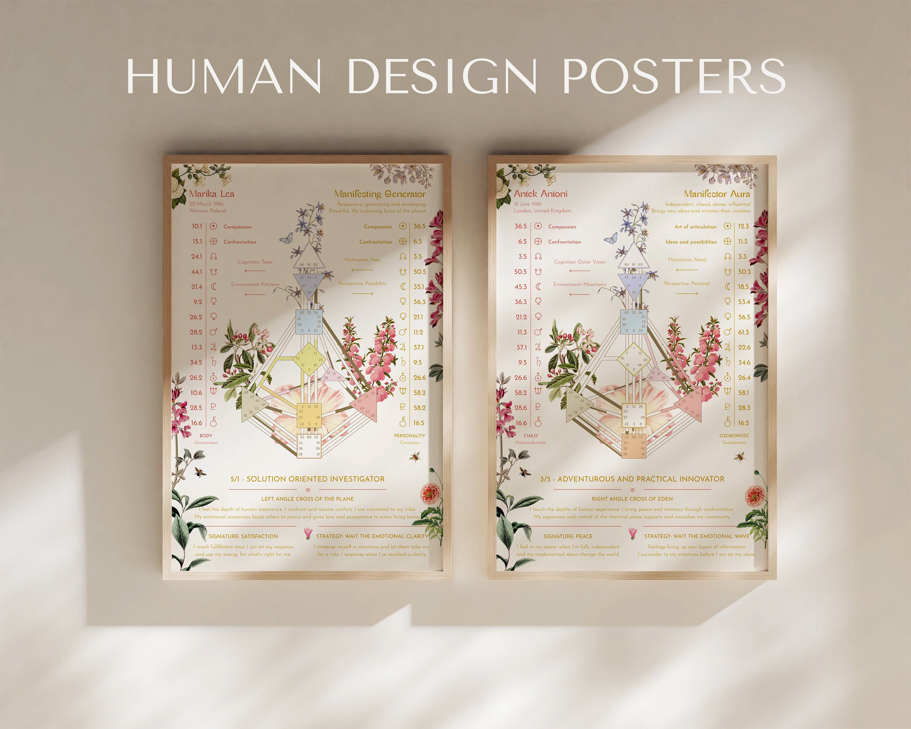 Human Design Customized Chart Poster - Etsy