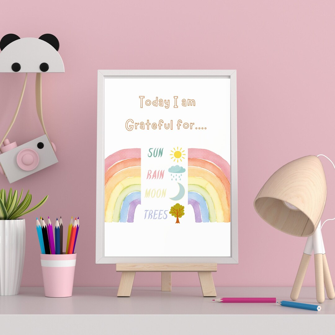 Printable Gratitude Wall Art,printable Gratitude Clip Art, Today I Am ...