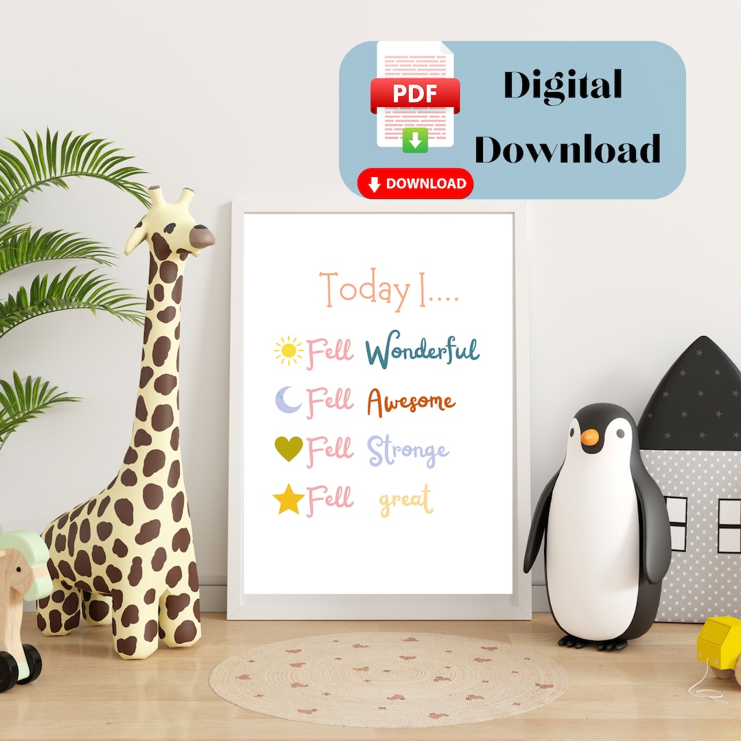 Affirmations Clip Art,printable Gratitude Clip Art, Today I Fell ...