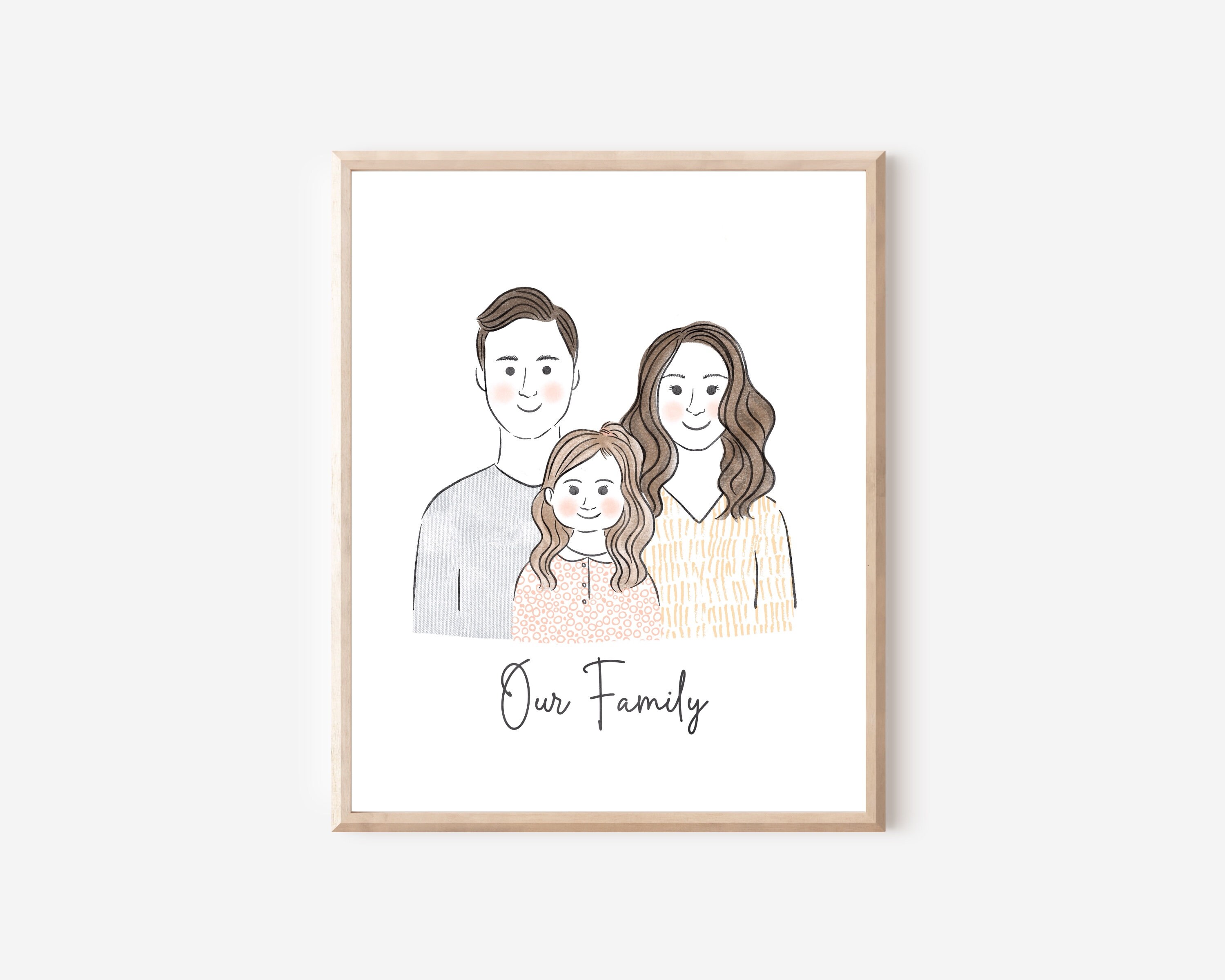 Custom Portrait, Personalized Drawing, Custom Portrait Illustration ...