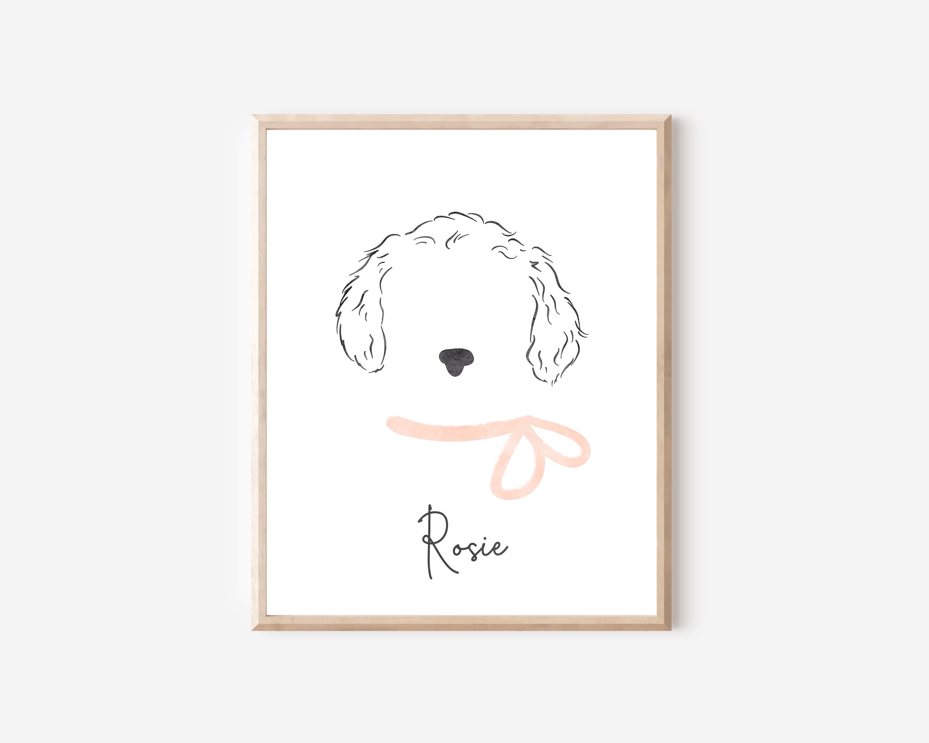 Dogs Ears Custom Line Art Portrait, Pet Ears Illustration, Puppy ...