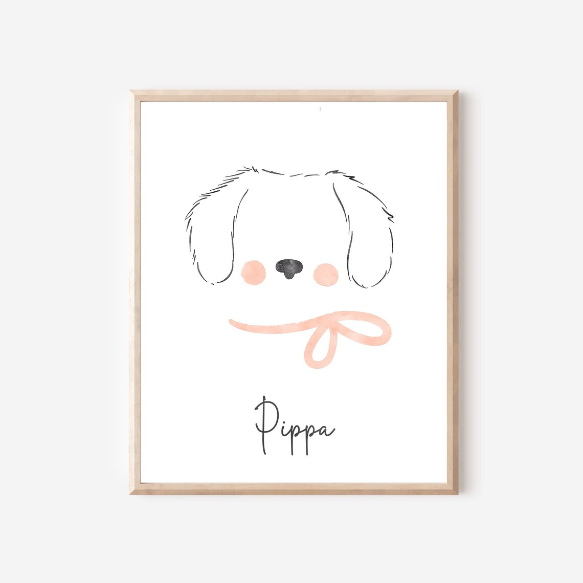 Dogs Ears Custom Line Art Portrait, Pet Ears Illustration, Puppy ...