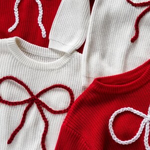 The Bow Sweater - Hand Embroidered Baby Girls’ Sweater - Etsy