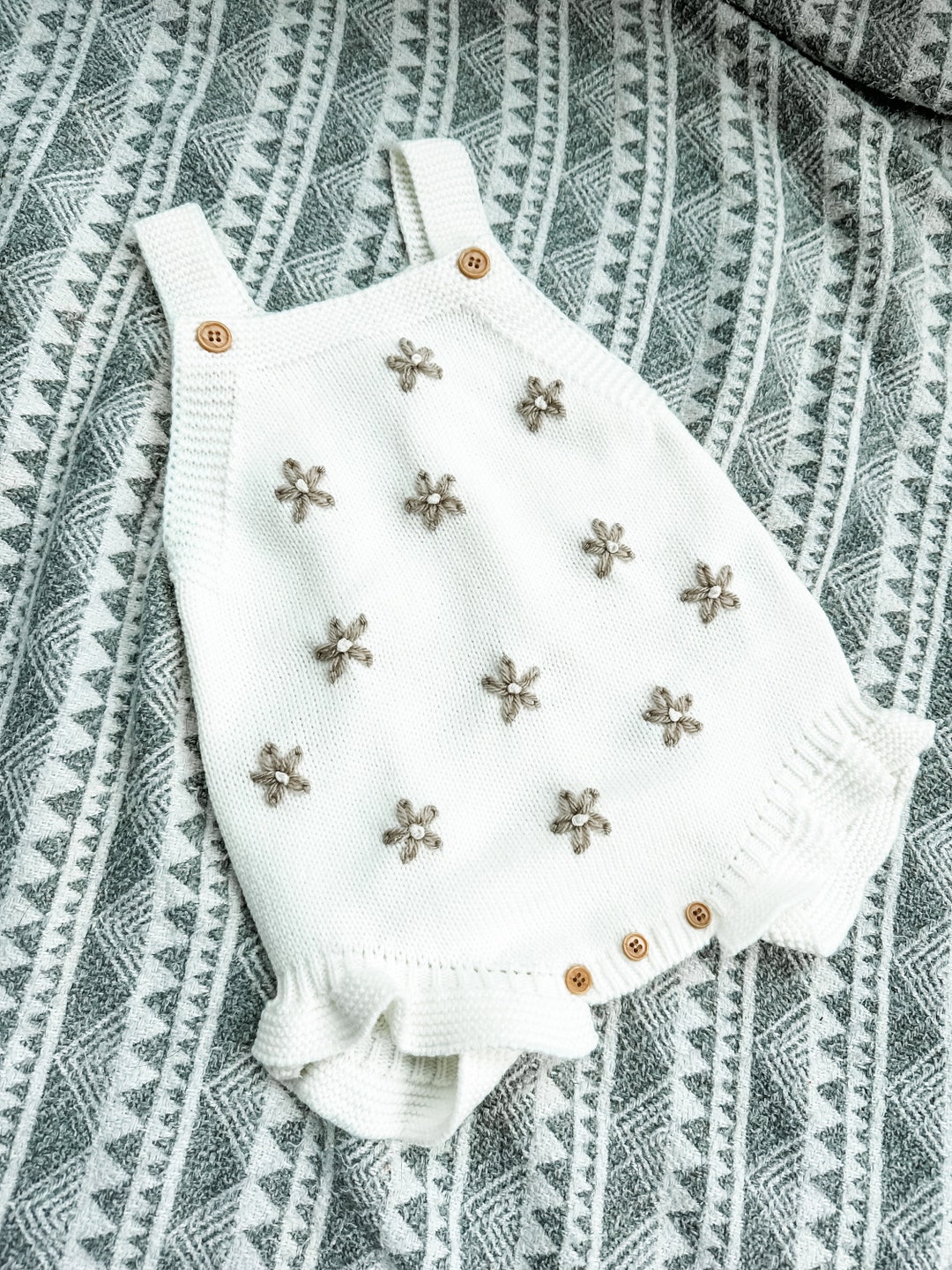 The Knit Romper - Hand Embroidered Custom Baby Knit Romper - Etsy