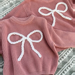 The Bow Sweater - Hand Embroidered Baby Girls’ Sweater - Etsy