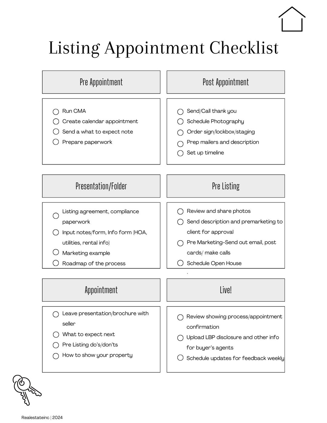 Real Estate | Listing Checklist | Listing Appointment| Template - Etsy
