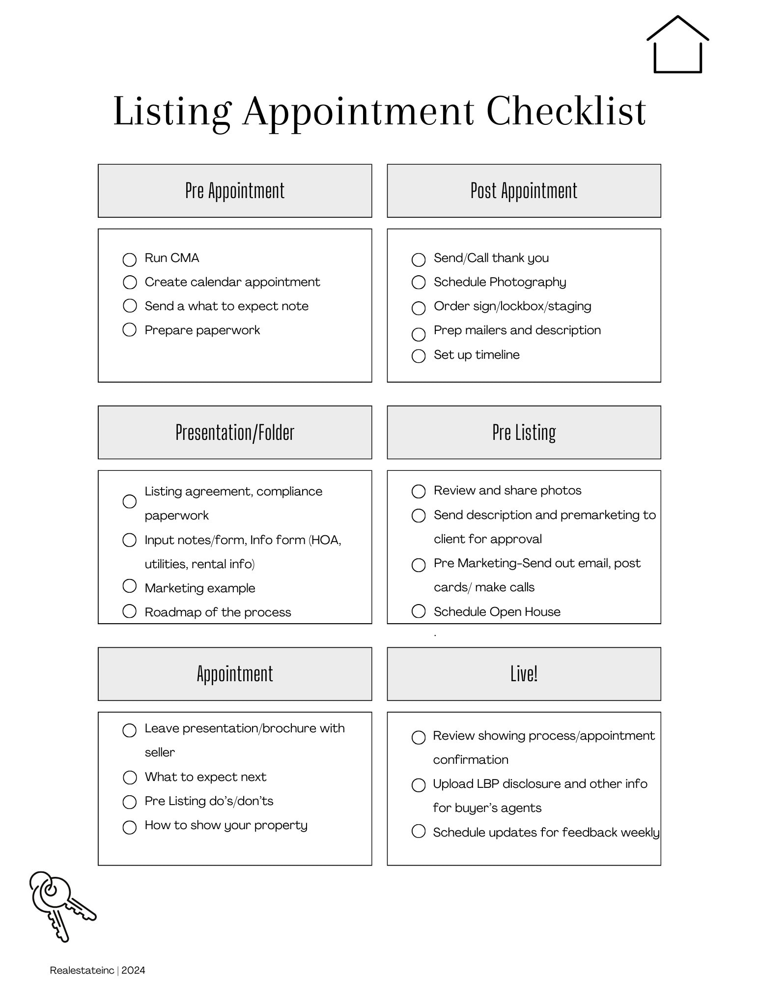 Real Estate | Listing Checklist | Listing Appointment| Template - Etsy