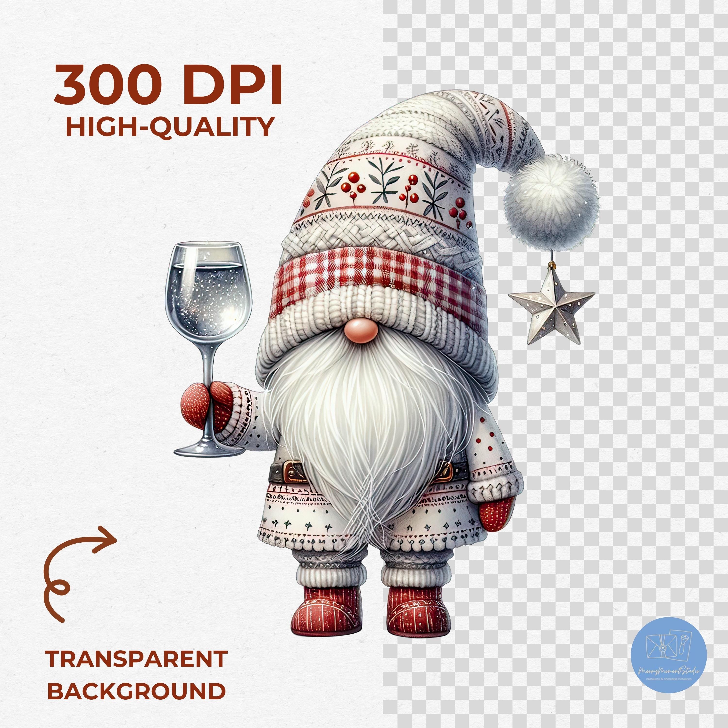 Watercolor Christmas Gnomes Clipart: Festive Holiday PNG Graphics ...