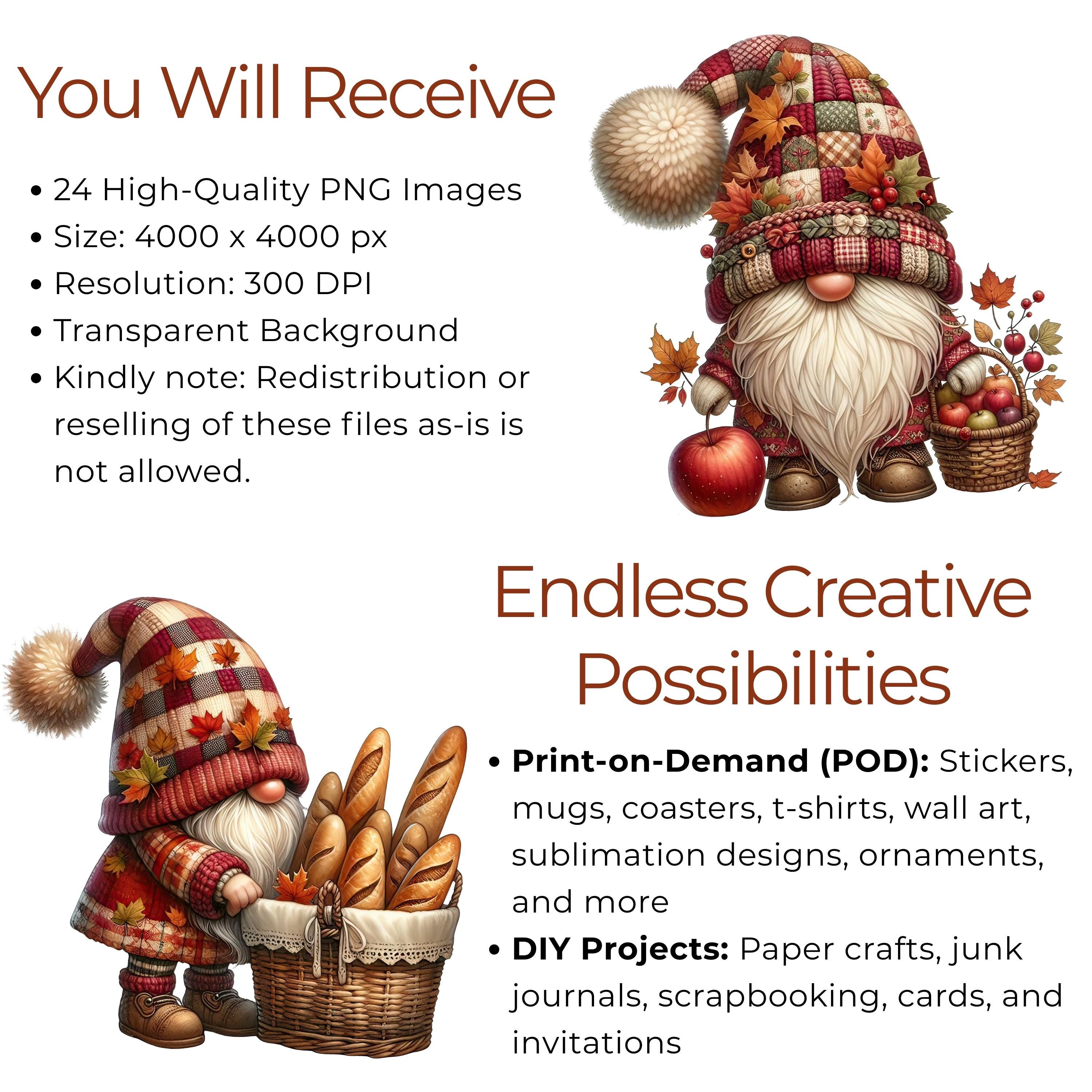Fall Gnome Clipart Bundle: Watercolor Autumn Gnomes (commercial Use ...