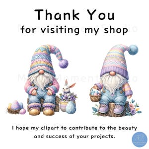 Watercolor Easter Gnome Clipart Bundle, Spring Gnome Png Graphics ...