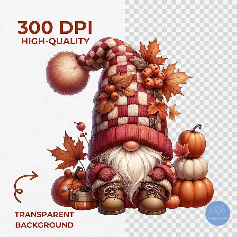 Fall Gnome Clipart Bundle: Watercolor Autumn Gnomes (commercial Use ...